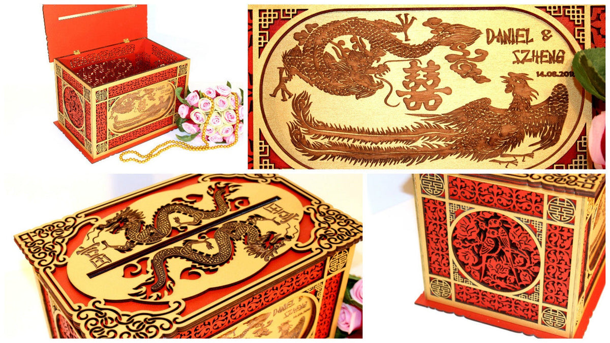 Chinese Wedding Card Box, Oriental Wedding Envelopes Holder, Handmade ...