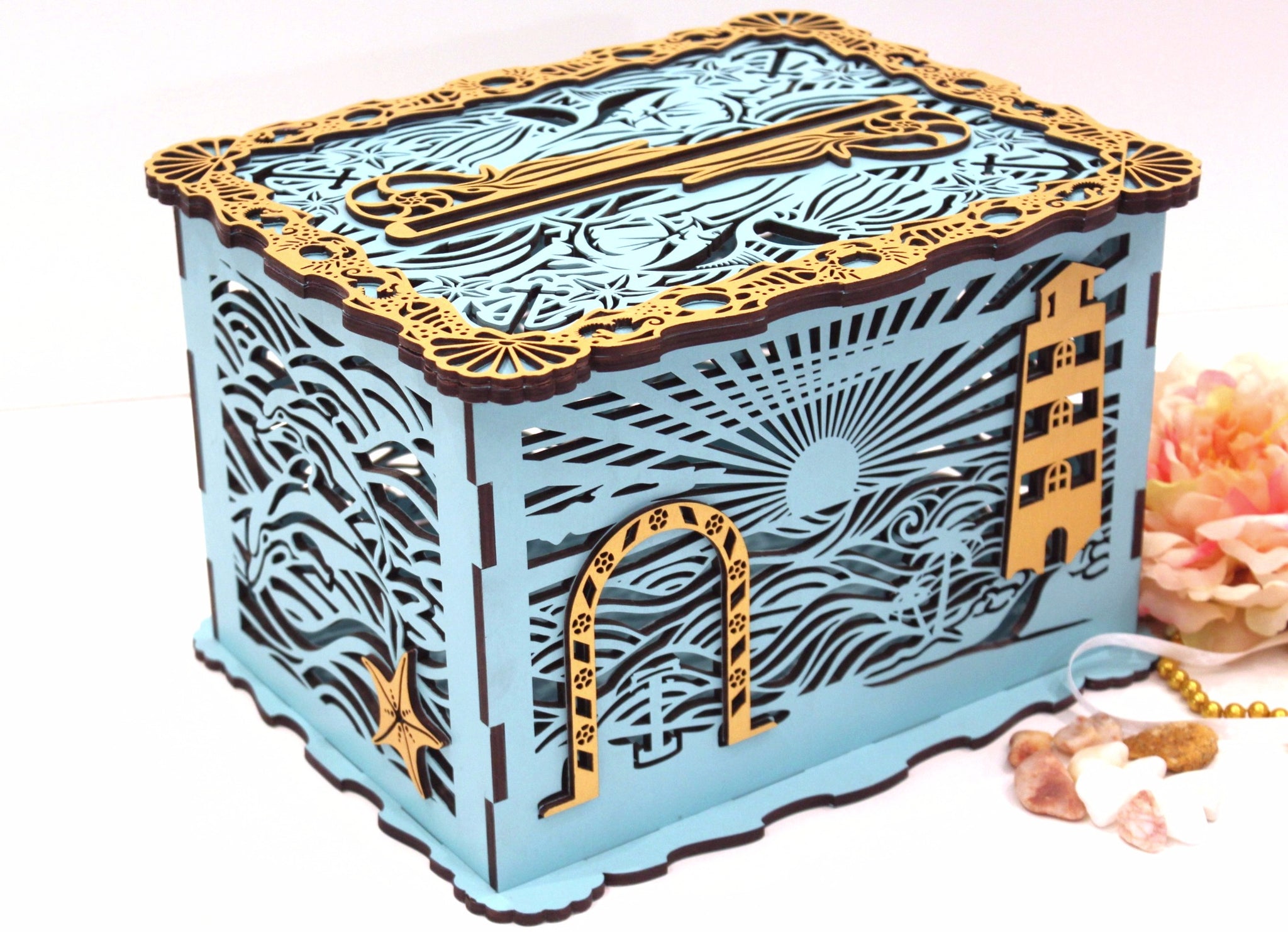 Nautical wedding card box | Honestweddingadvice.com
